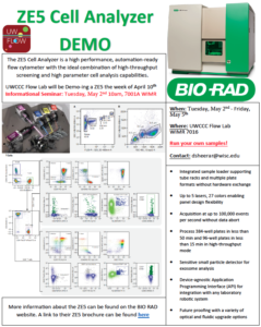 Flow Lab Instrument Demo: Bio-Rad ZE5, May 2-5, 2023 – Carbone Cancer ...