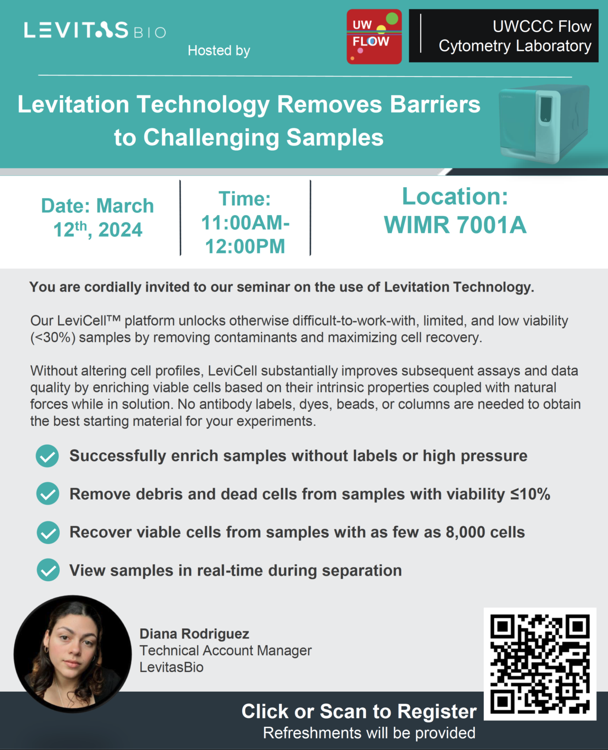Seminar: Levitation Technology Removes Barriers to Challenging Samples – Carbone Cancer Center ...